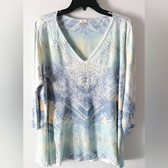 Reba | Tops | Reba Lace Rhinestone Tunic X | Poshmark